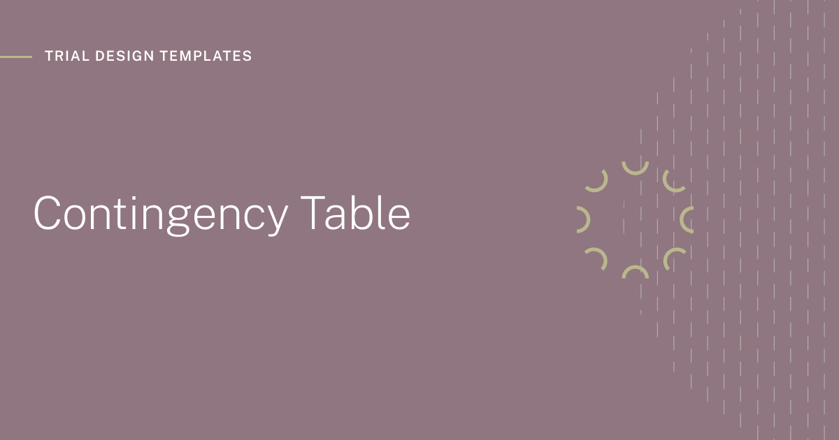 Contingency Table Template